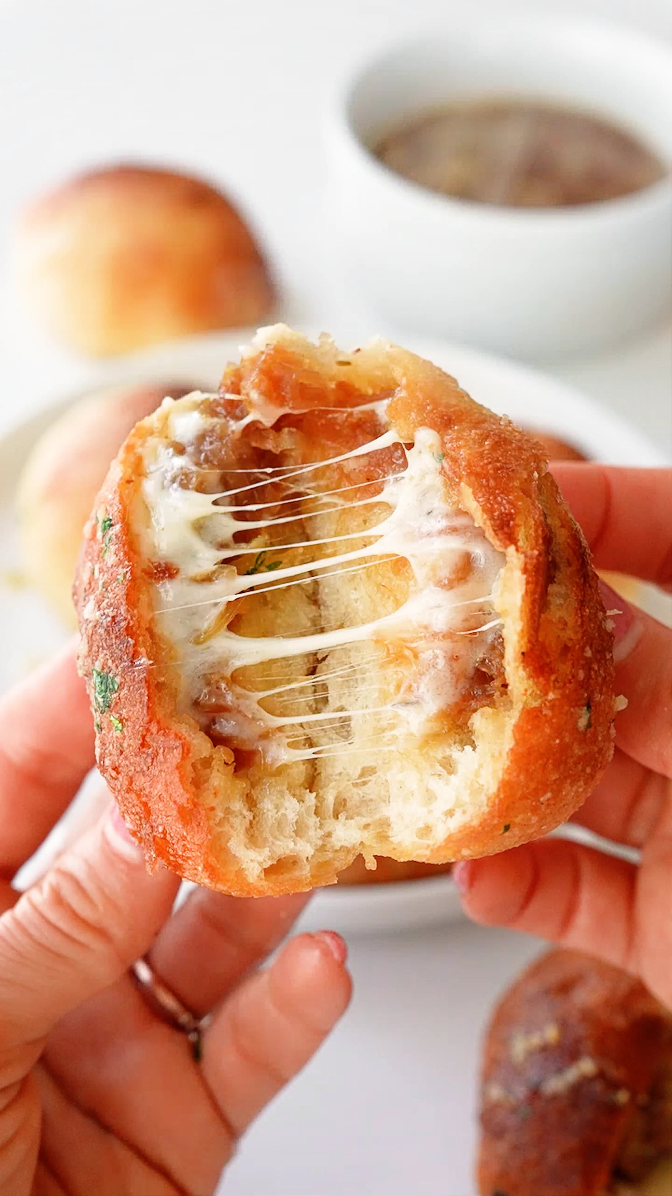 French Onion Soup Stuffed Garlic Knots by cheatdayeats